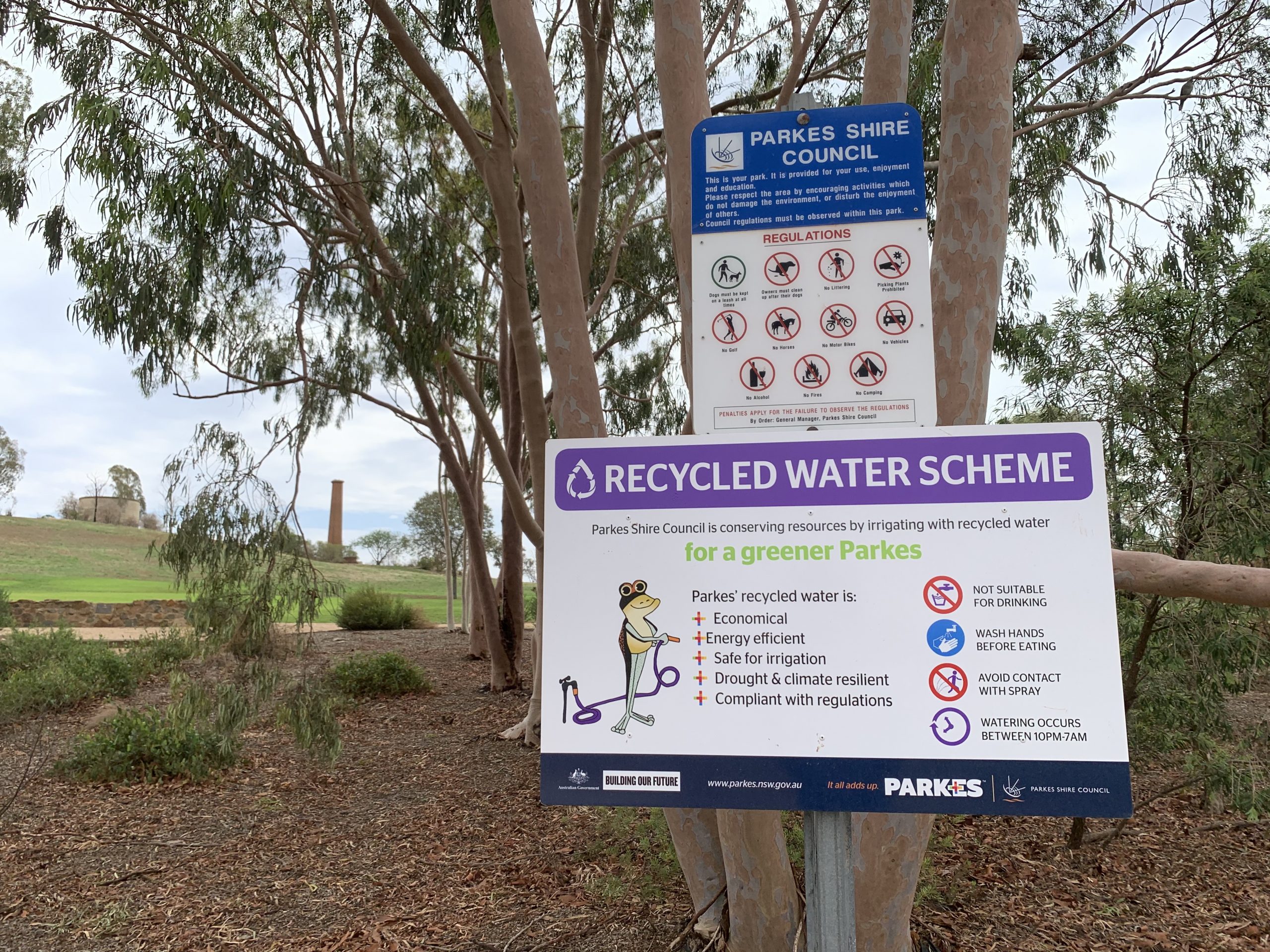 Parkes Shire Council Recycled Water Reuse Signage - Atom Consulting